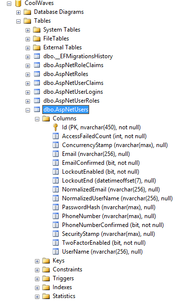 ASP.NET Core Identity 3.0 : Modifying the Identity Database
