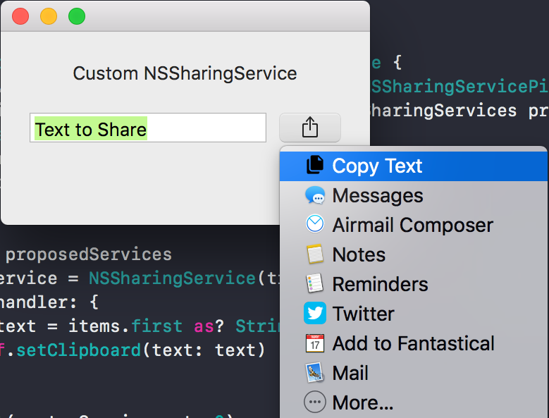 Creating A Custom Macos Sharing Service In Swift By Tristen Miller Medium