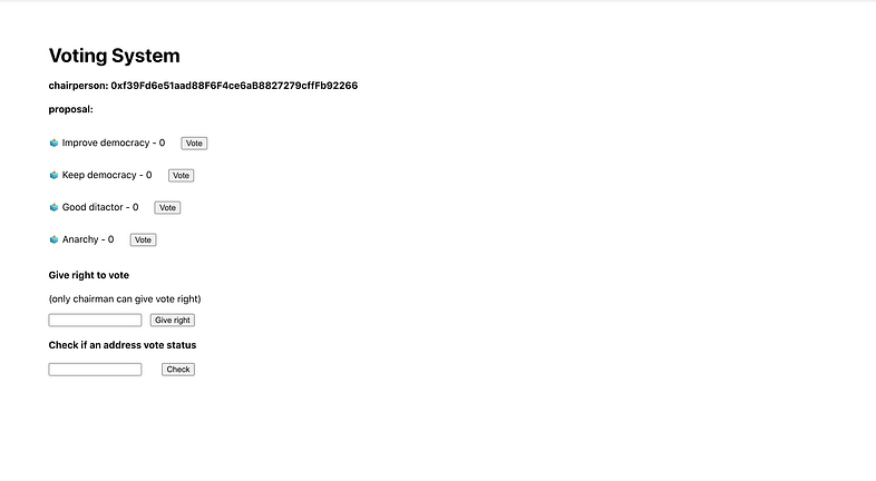 DApp Voting System with hardhat + solidity + react (smart contracts ...