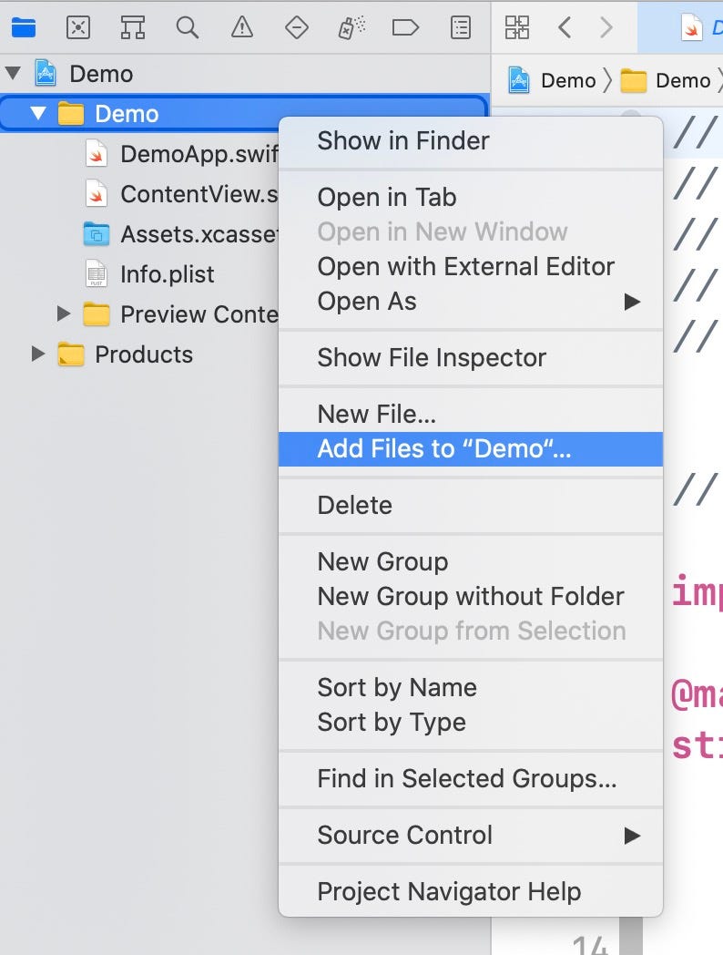 如何將檔案加到 Xcode 專案的 Project Navigator By 彼得潘的 Ios App Neverland 彼得潘的 Swift Ios App 開發問題解答集