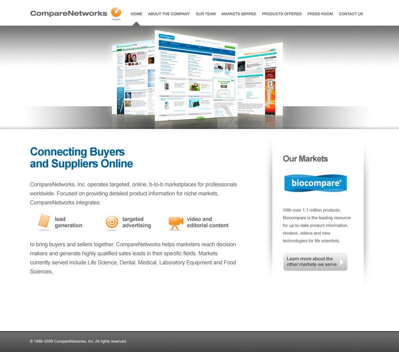 CompareNetworks corporate site. One of our company’s goals of the year ...