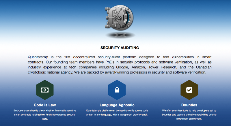Quantstamp (QSP) Decentralized Security Auditing for Smart Contracts ...