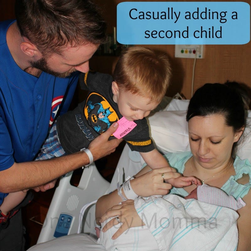 Casually Adding a Second Child. When I feel stressed or anxious about ...