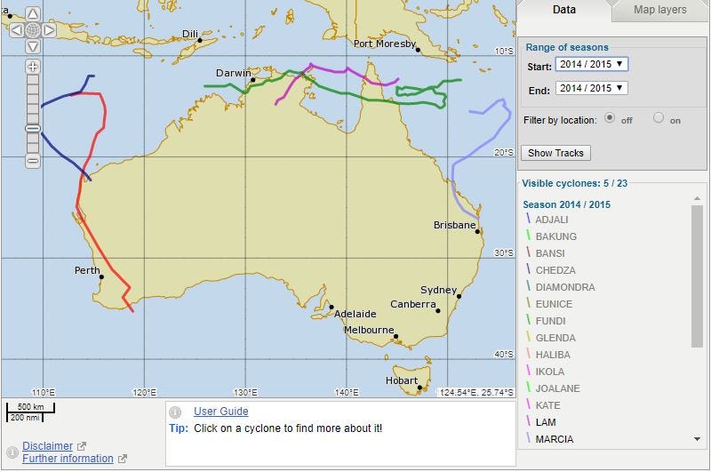 Cyclone Season 2014-2015 in Australia | by Pierre Kurth | Medium