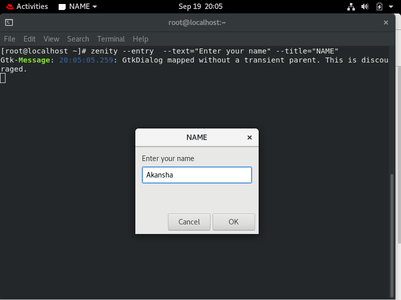 Linux — Zenity command. ARTH2.0 — Task 1.1 | by Akansha Waghole | Medium