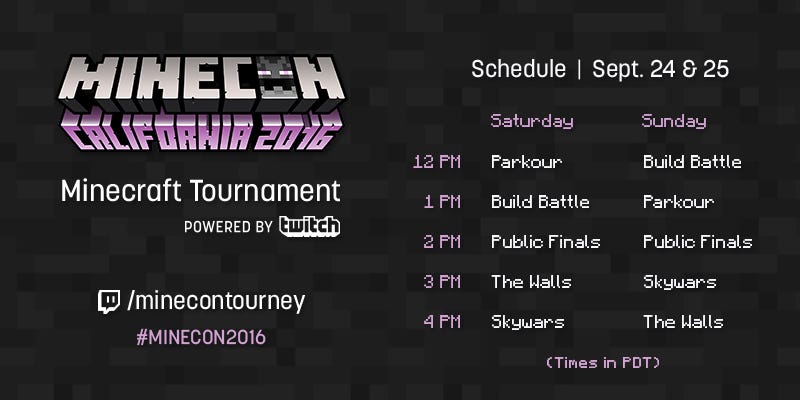 MINECON 2016 is streaming on Twitch this weekend! Here’s what to watch ...