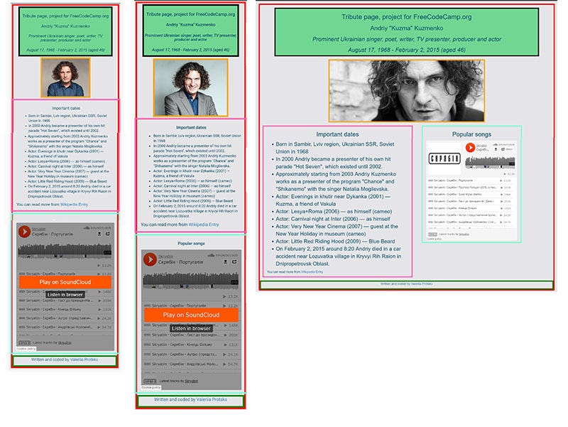 freeCodeCamp project — level up your tribute page | by Valeriia Protsko ...