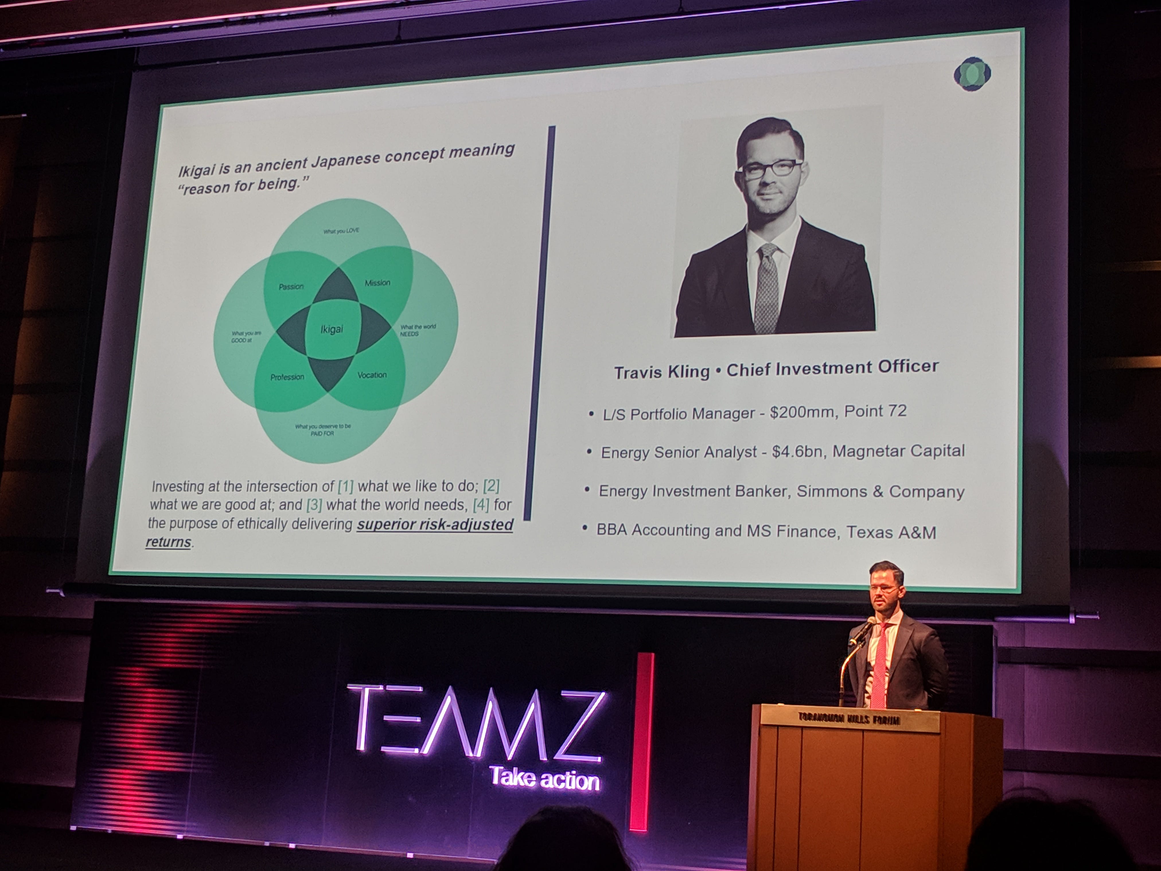 Travis Kling of Ikigai Asset Management at the TEAMZ Blockchain Summit ...