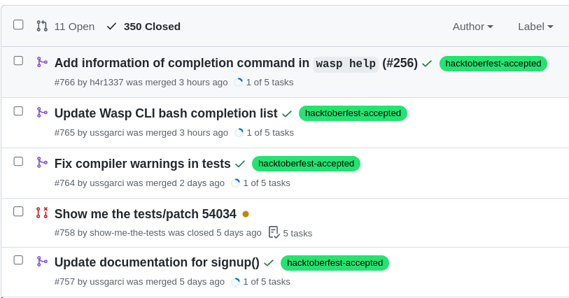 We’ve passed a 10 PR milestone to our repo during HacktoberFest | by Wasp Lang | Medium