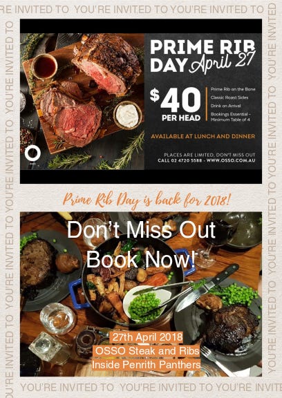 What’s On at OSSO Steak and Ribs at Penrith Panthers | by Osso ...