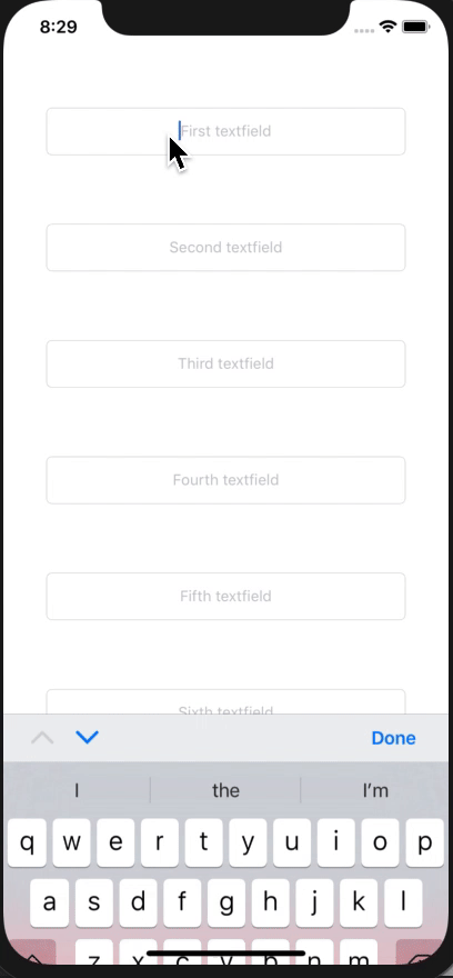 Ios Swift 42 — Navigate To Textfields In Sequence Order By Using Keyboard Toolbar Arrow