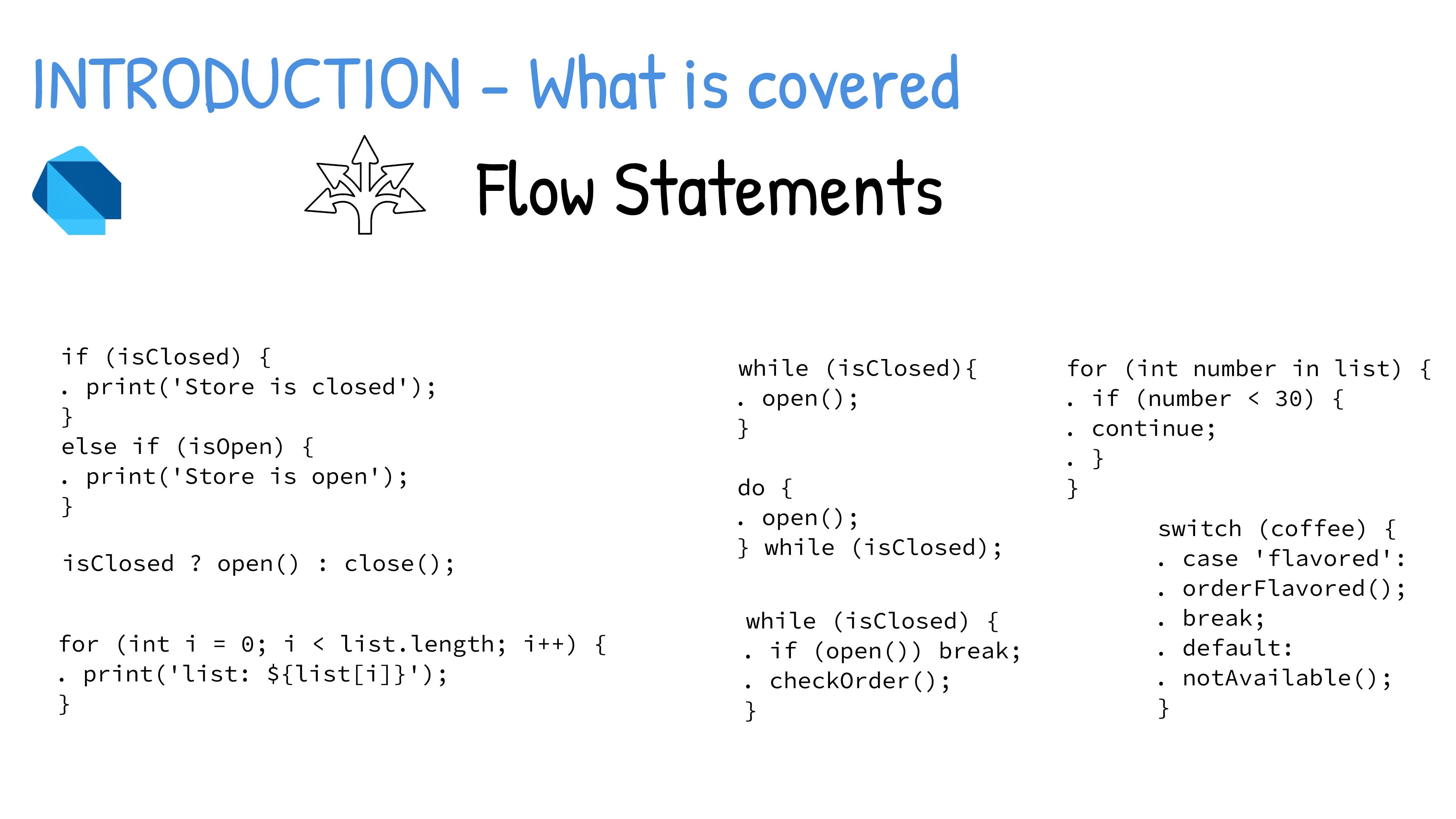 Beginning Flutter — Dart Basics — Part 2 Flow Statements By Marco 1151