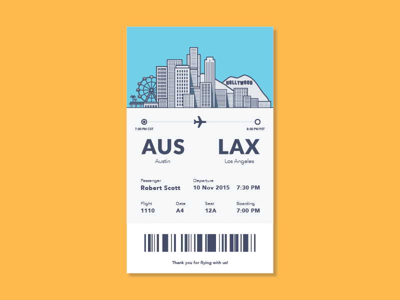 Boarding Pass UI Concepts by Dribbble Designers | by Emma Drews ...