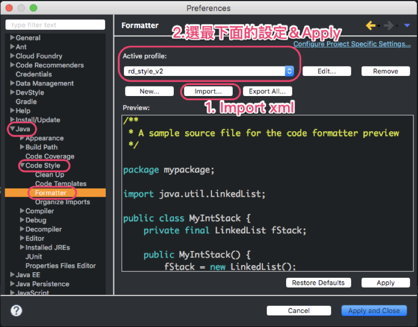 Eclipse Java CodeStyle Formatter ＆ Theme | by JeffChang | Medium