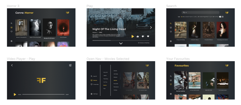 Free Flicks. Smart TV & App UI Design Concept for Public Domain Movies ...