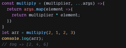 spread operator | rest operator | | Programming Note