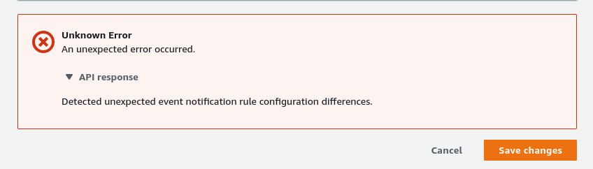 Detected unexpected event notification rule configuration differences ...