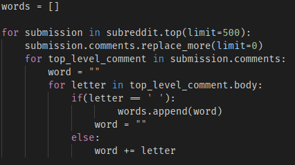 I wrote a Python program to calculate the most commonly used words in ...
