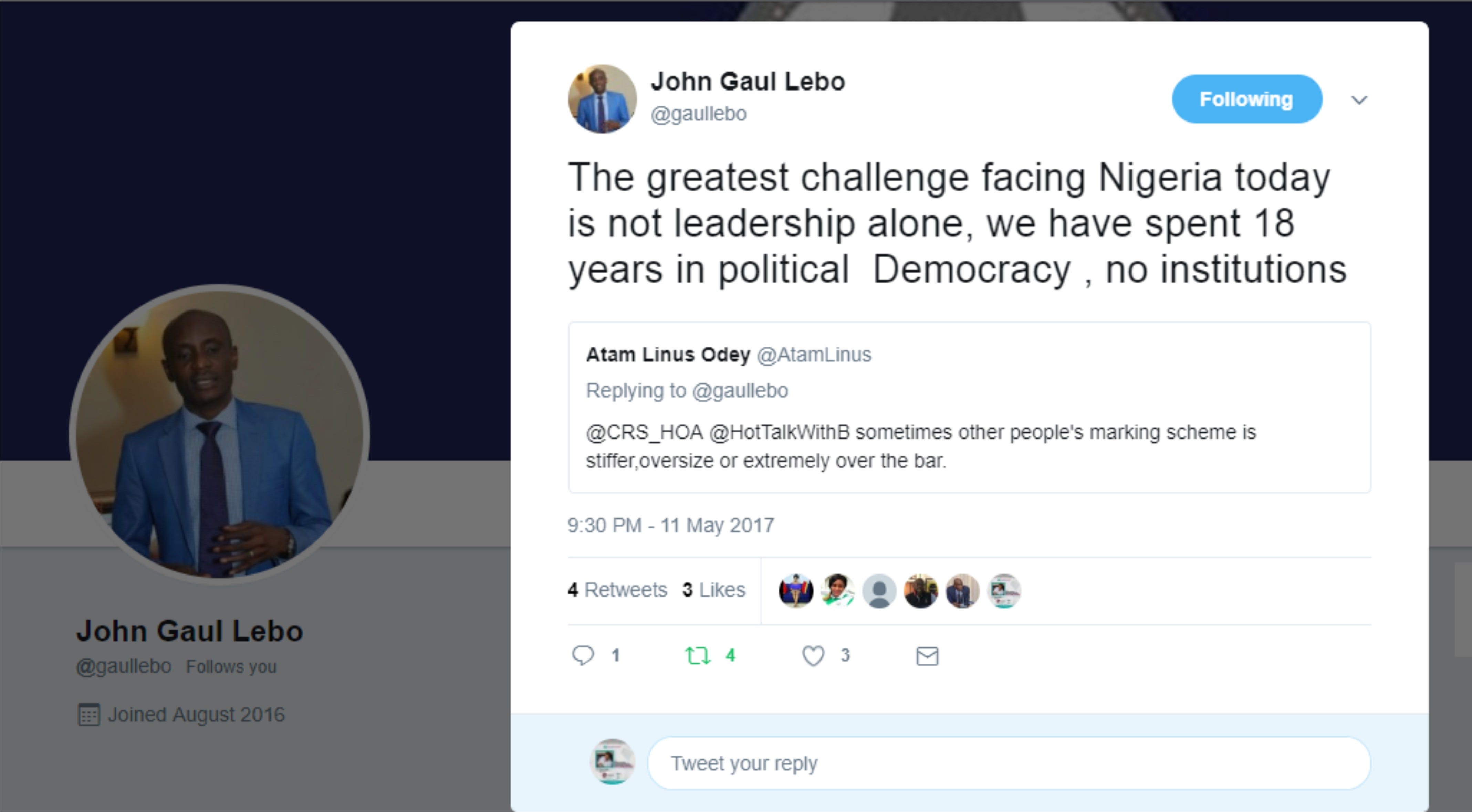 Rt. Hon. Barr John Gaul Lebo: Knowledge Management and Youth ...