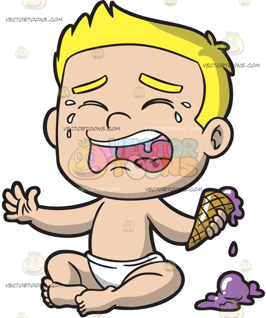 A Crying Baby Boy With A Melted Ice Cream | by Jenny Smith | Medium