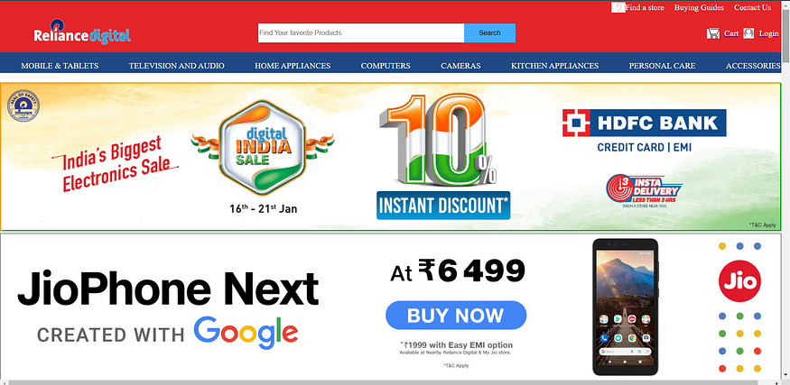 GitHub - sreerag-rajan/Reliance-Digital-Clone-U4-: This is the clone of Reliance Digital website ...