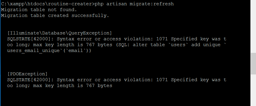 Laravel 5.8 solving first time migrations errors | by Chrisostom Kaweza | Medium