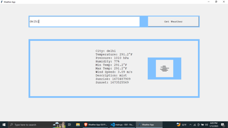 Using Openweathermap Api And Tkinter To Create A Graphical Weather App By Ashish Pandey Jan 