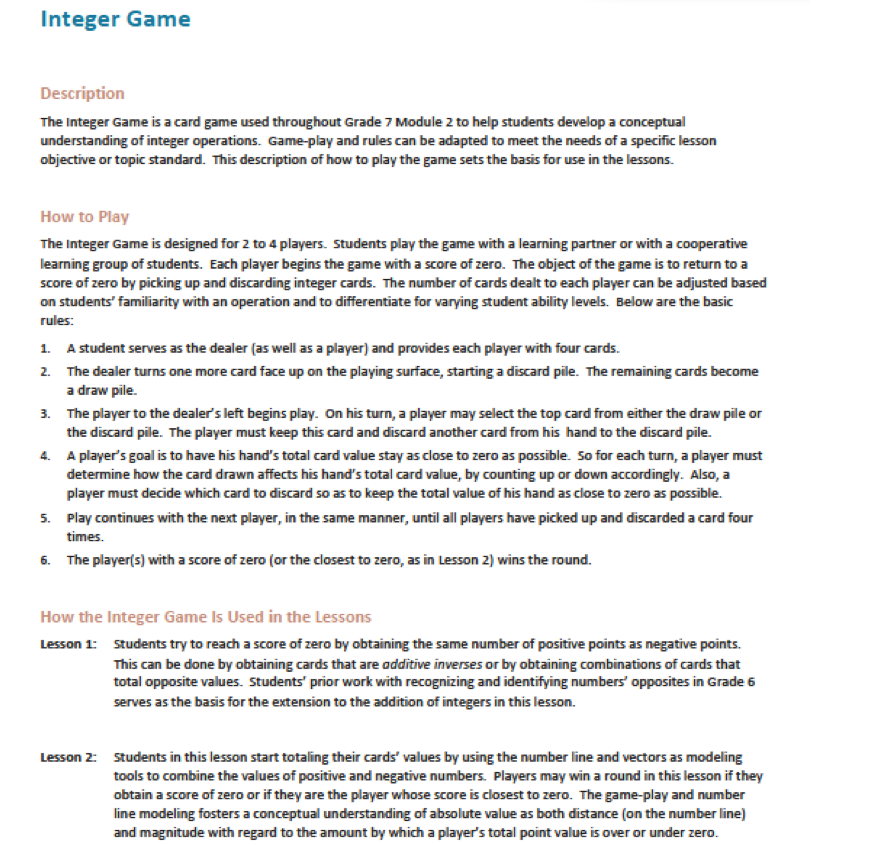 Teaching Addition with Integers through the Integer Game | by Great ...