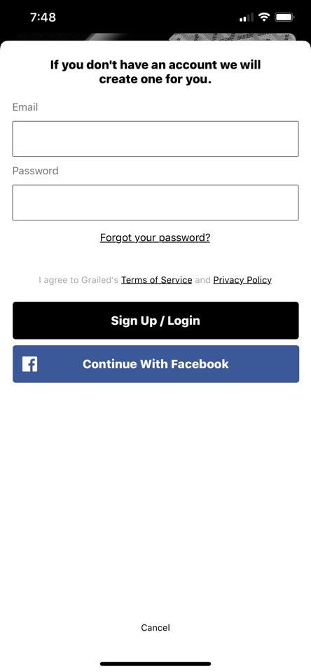 Grailed Log in, Sign in UXUI. first time I saw grailed’s beautiful ...