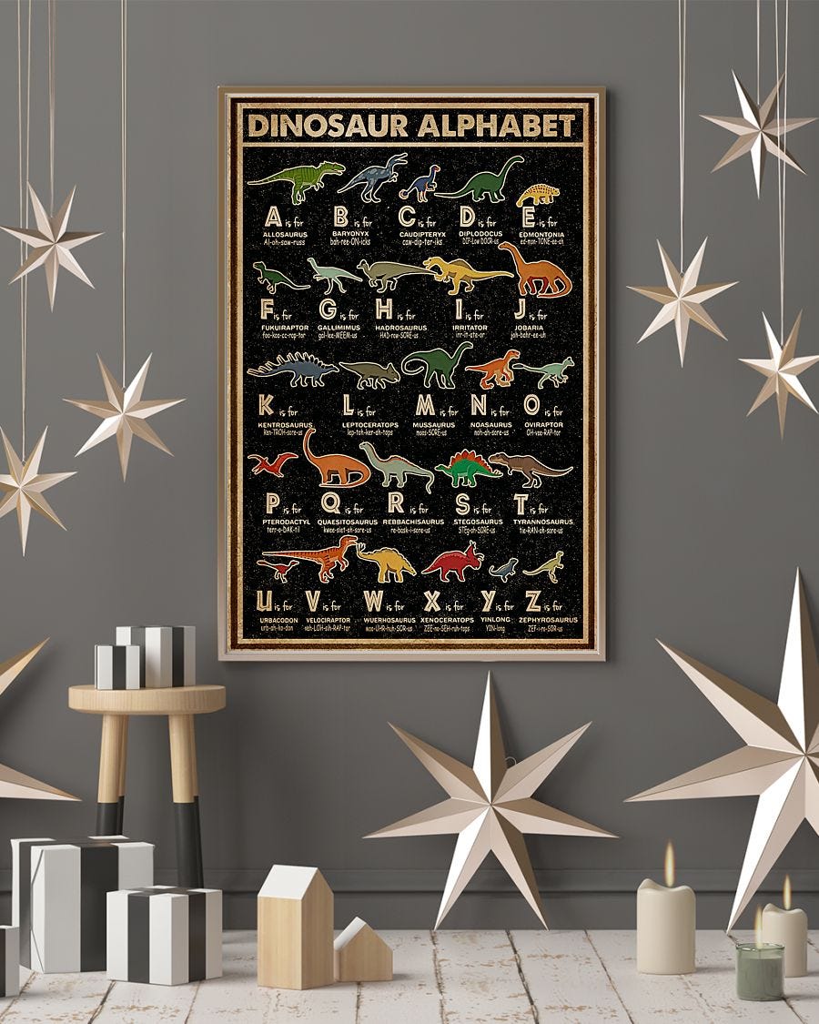 NEW Dinosaur Alphabet poster. Buy it here: Dinosaur Alphabet poster ...