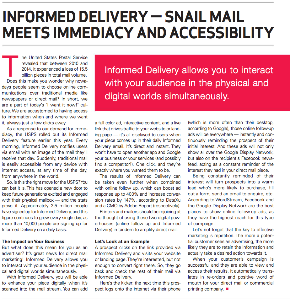 Informed Delivery- Snail Mail Meets Immediacy and Accessibility | by ...