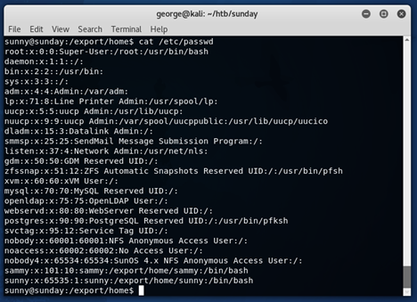 Sunday Write-up (HTB). This is a write-up for the recently… | by George O | CTF Writeups | Medium