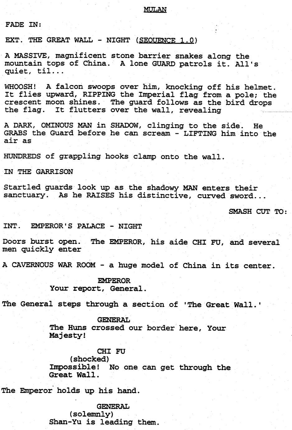 Page One: “Mulan” (1998) - Go Into The Story