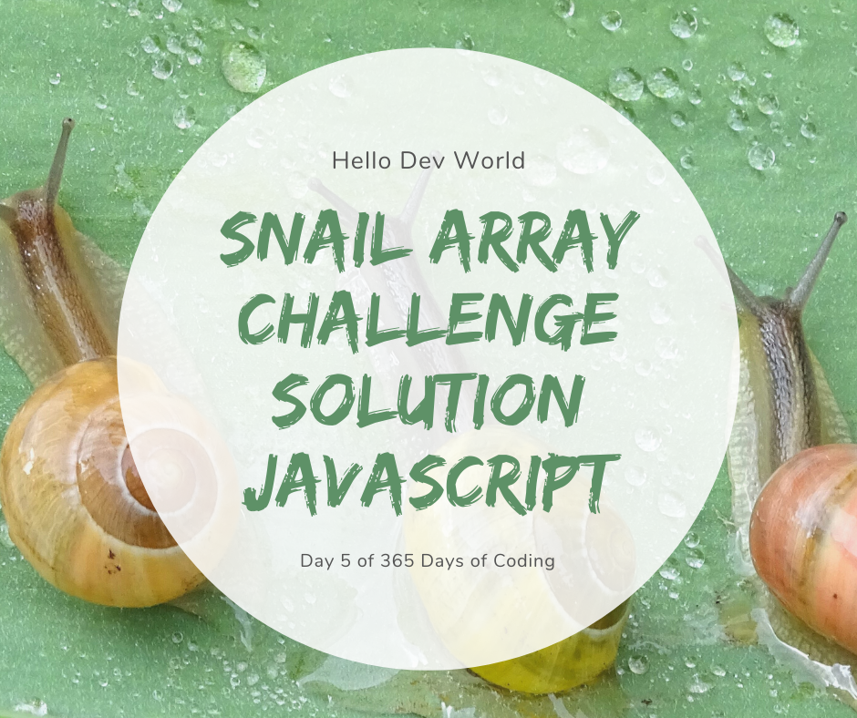 Snail Array Challenge Solution Javascript