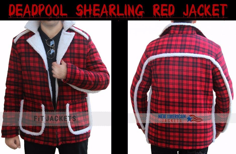 DEADPOOL SHEARLING RED JACKET. http://www.fitjackets.com/products/Deadp ...