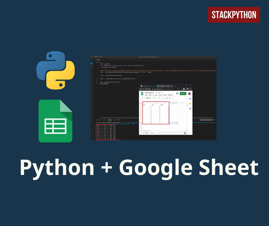การใช้งาน Python ควบคุม Google sheet | by stackpython | Medium