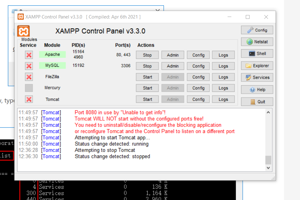 XAMPP Tomcat can’t start with exception : Address already in use: NET_Bind (Windows) | by ...