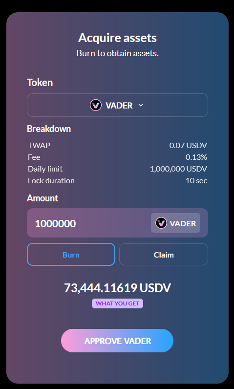 Introducing the VADER USDV Stablecoin launch | by Vader Protocol | Medium