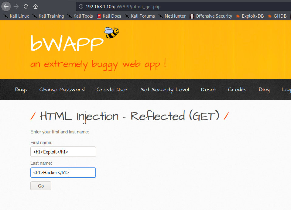 bWAPP Reflected (GET) HTML injection | by Sanduni Fernando | Medium