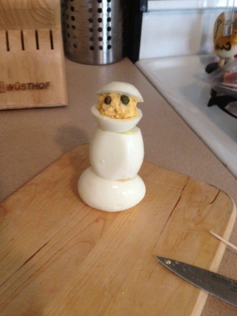 How to Make Snowman Deviled Eggs | by Edith Zimmerman | The Hairpin | Medium