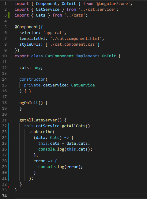 CatComponent.html:3 ERROR Error: Cannot find a differ supporting object ‘[object Object]’ of ...