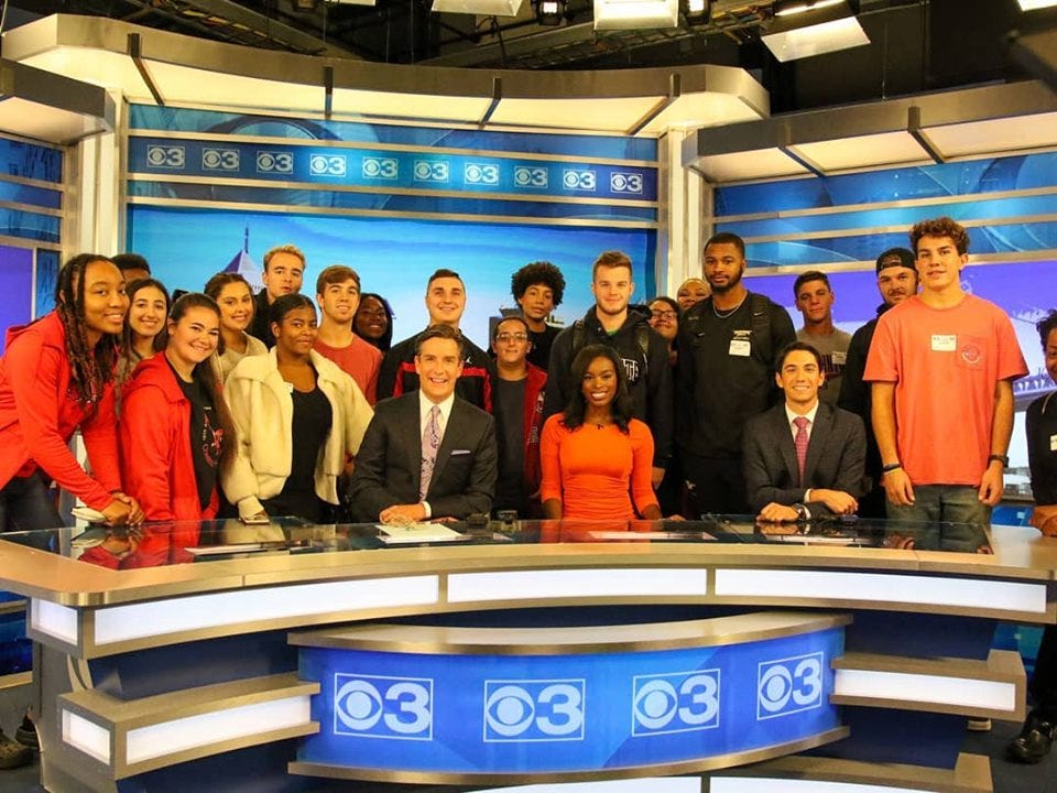 Media and Society Class Visits CBS3 News, Getting A Look Behind the ...