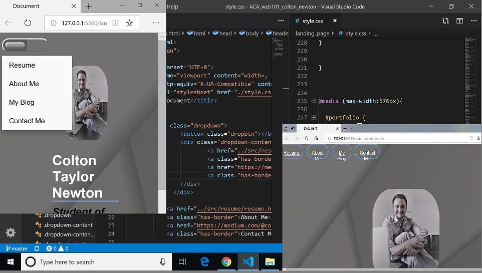 Different devices with some different CSS W2D2 | by Colton Newton | Medium