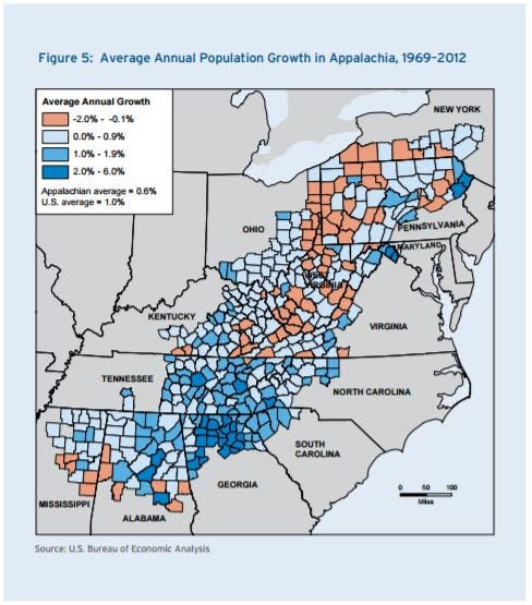 Has Appalachia Lost Fewer People Than East Germany? | by Lyman Stone ...