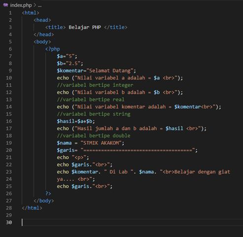 Cara mengoperasikan PHP [Pertemuan 2] | by Rozi Vector | Medium