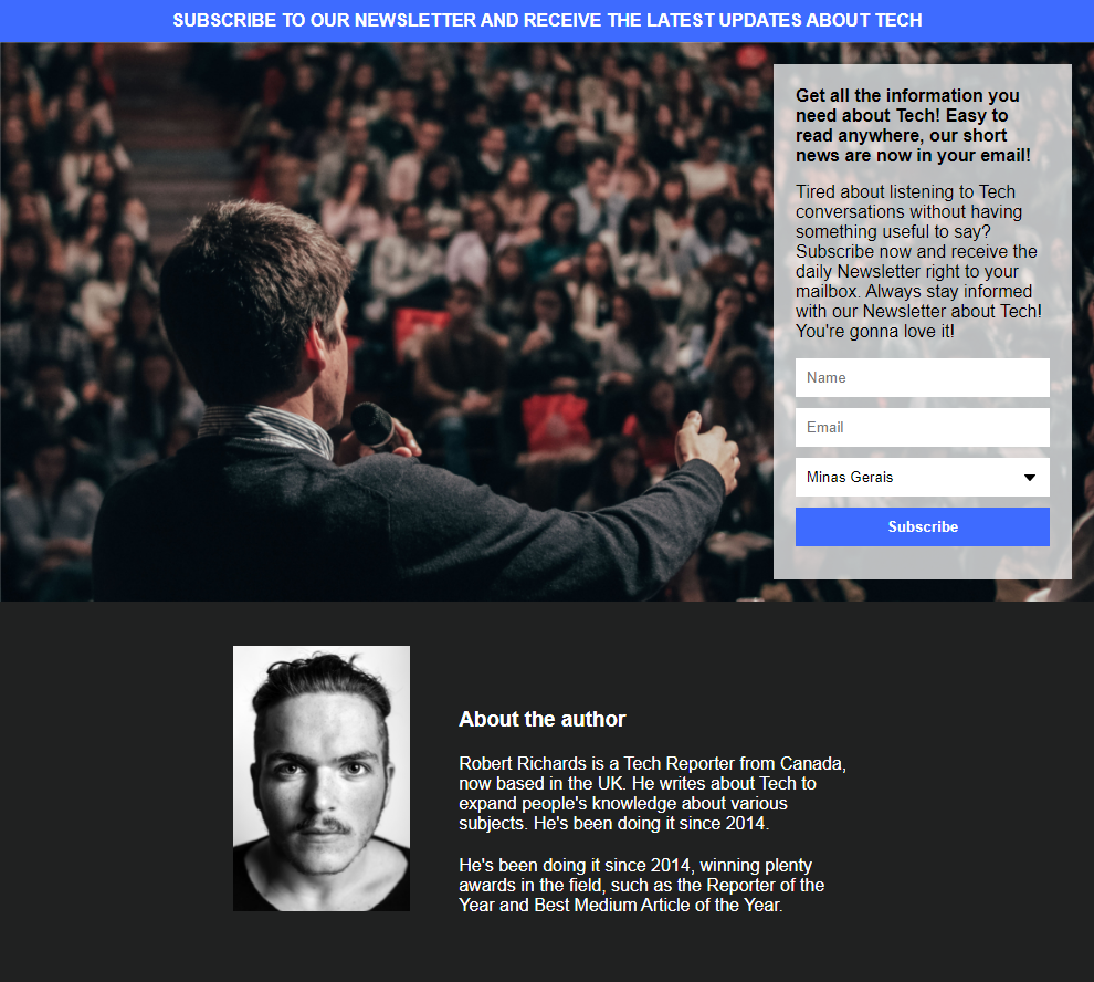 My first Web Page (HTML + CSS). This is the result of the new Capture ...