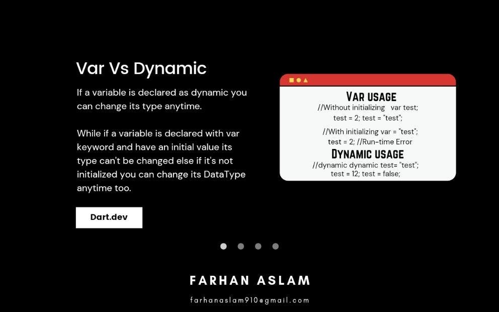 Var and Dynamic Difference in Dart Programming | by Farhan Aslam | Medium