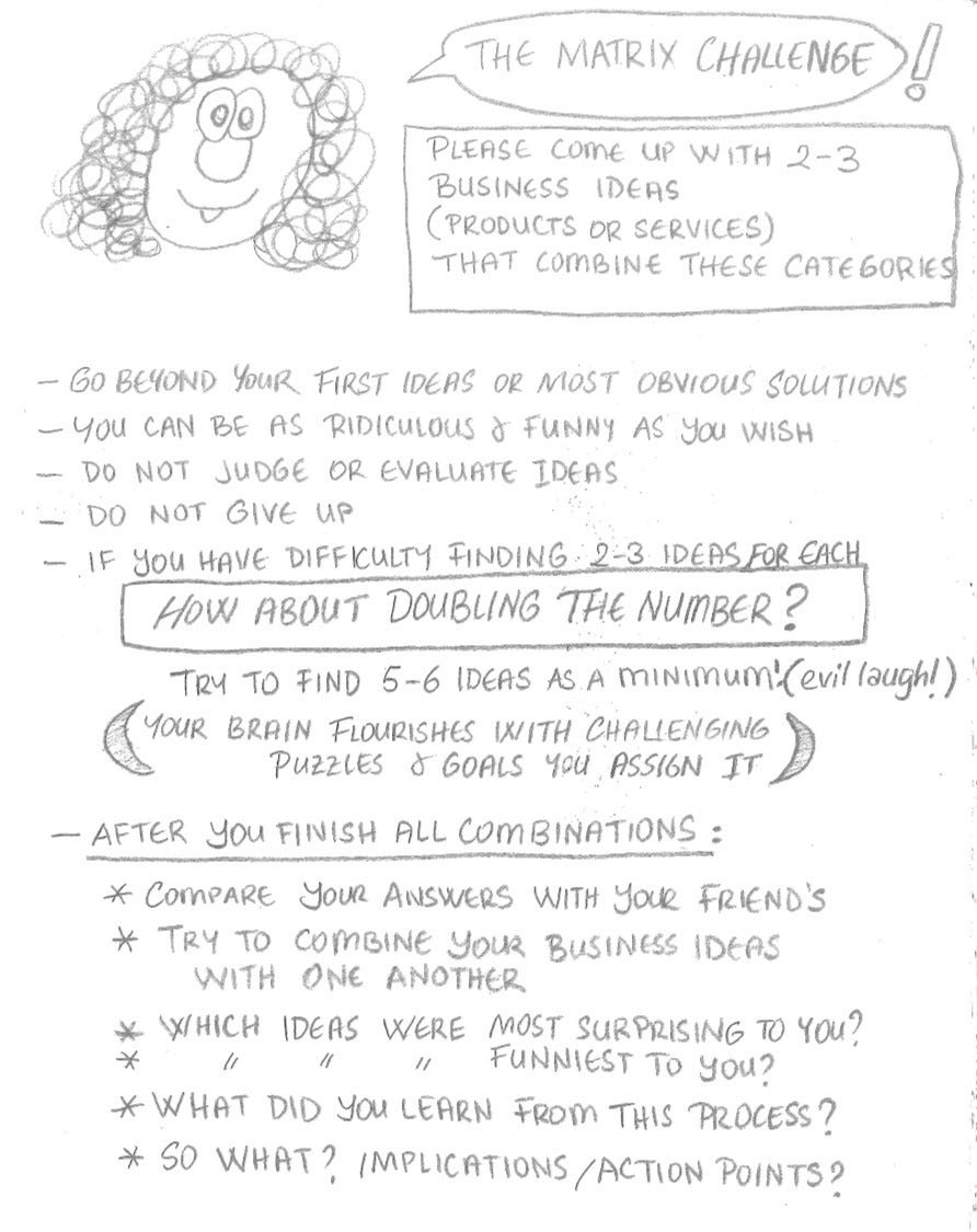 Here is an awesome exercise to strengthen your creative muscles at home ...