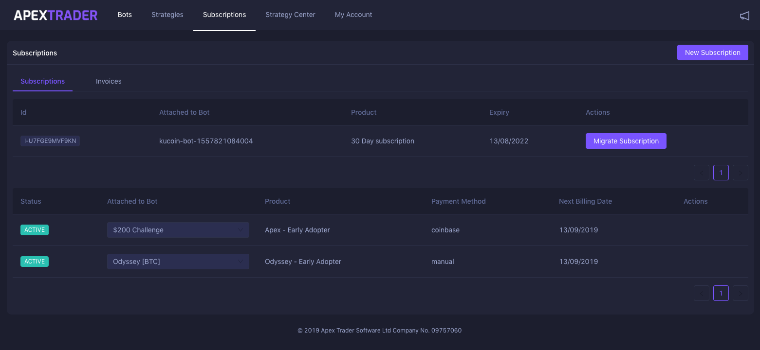 Apex Trader — Billing Upgrade. The Apex Trader billing system has now ...