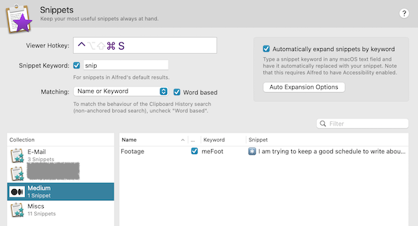 Using Alfred’s Snippets. How Alfred replaced another application | by Stefan Schulte Strathaus ...